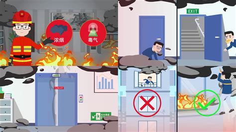消防安全火灾逃生宣传mg动画ae模板下载