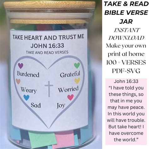 Bible Verse Jar Label Diy Scripture For Emotional Support Digital