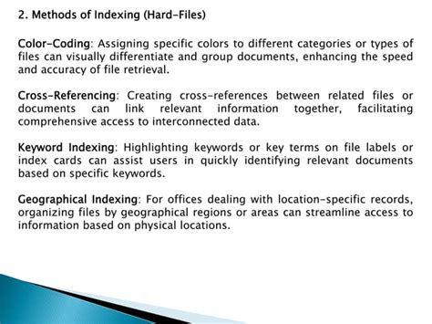 Mngt 21022office Management Lecture 7indexingandmethodsofindexingintroductionpptx