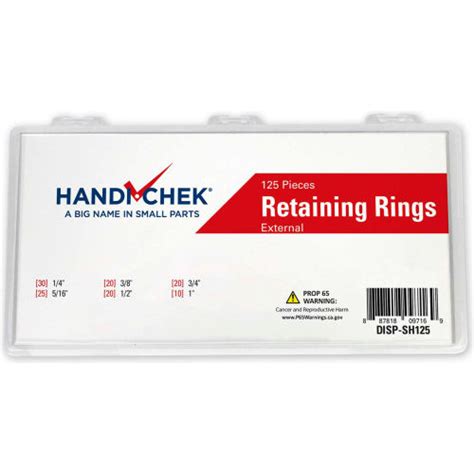 Retaining Ring External Assortment 125 Pieces Everyelements