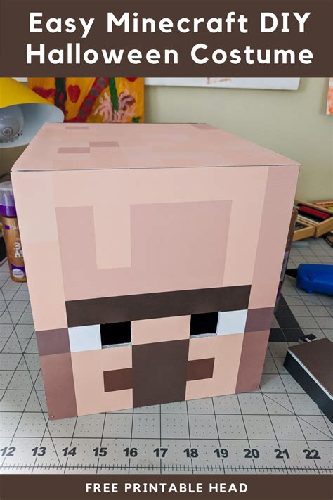 Minecraft Costume Head Diy Free Villager Printable For Halloween Or A