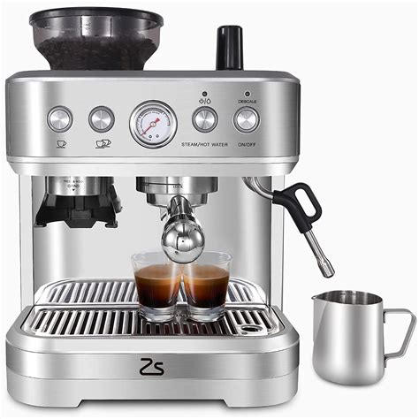 Professional Espresso Coffee Machine With Milk Frother And Grinder