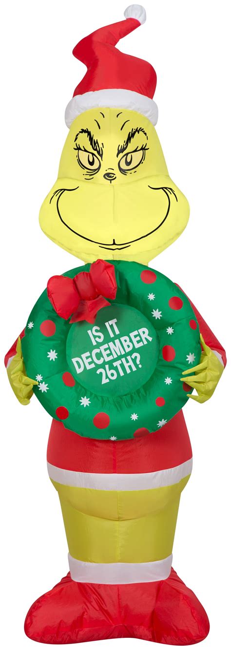Buy Gemmy Christmas Airblown Inflatable Inflatable Grinch With Wreath