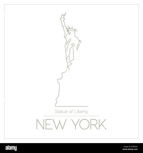 World Landmarks New York Usa Statue Of Liberty Graphic Template