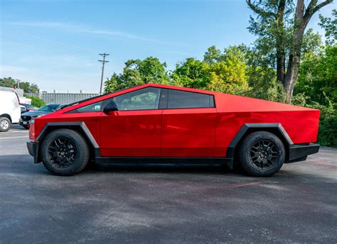 Wrapping The Tesla Cybertruck In Red Chrome Vinyl Vip Auto