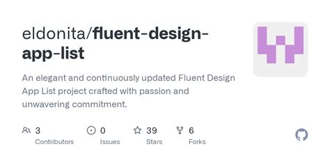 Github Eldonitafluent Design App List An Elegant And Continuously