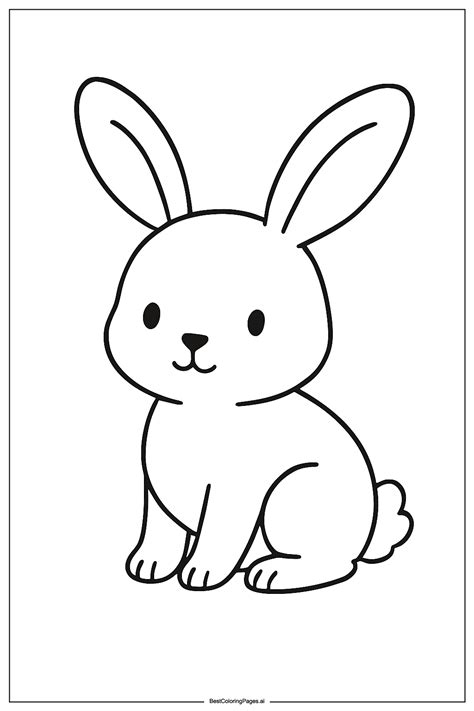 กระต่ายน้อยหูยาวขนนุ่ม หน้าระบายสี พิมพ์ฟรี Bestcoloringpages Ai