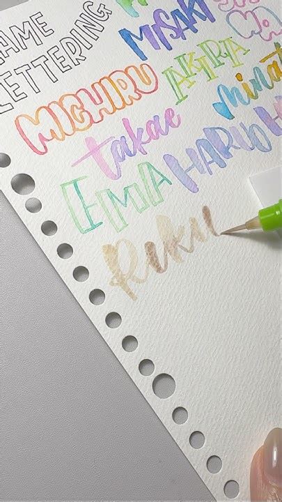 お名前レタリング【 Riku 】 🏻 手書き レタリング ハンドレタリング トンボabt 水筆 お名前レタリング 手書き文字