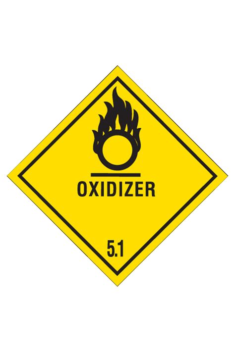 4 X 4 Oxidizer Hazard Class 5 Label 500 Per Roll