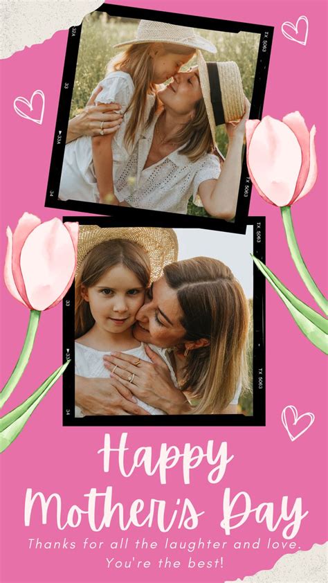 Free Canva Template Pink Floral Happy Mothers Day Instagram Story In
