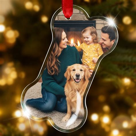 Custom Bone Glass Ornament With Your Photo