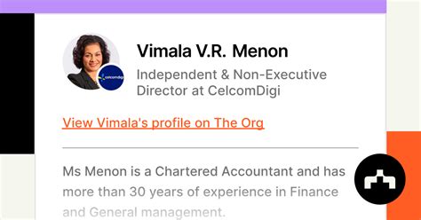 Vimala V R Menon Independent And Non Executive Director At Celcomdigi The Org