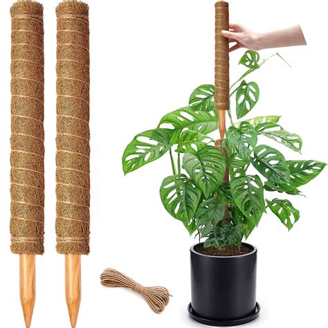 2 Pack 17 Inch Moss Pole Stackable Moss Poles For Climbing Plants