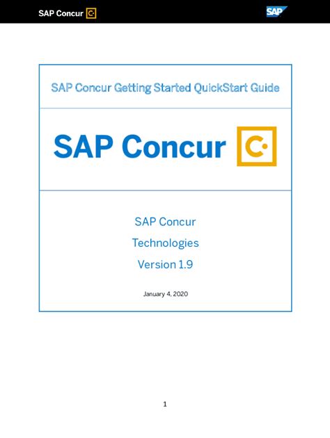 Fillable Online Concur Request Quickstart Guide Sap Fax Email Print Pdffiller