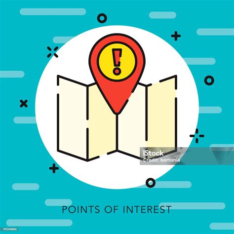 Ilustración De Punto De Interés Esquema Abierto Viajes Icono Y Más