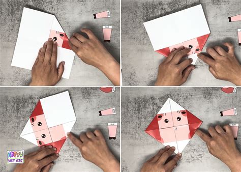 Origami Pig Cootie Catcher Template