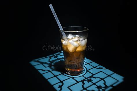 Ice Tea In A Glass With Reusable Straw Stock Image Image Of Cola Iced 263077479