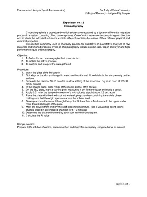 Exp 12 Chromatography Pdf