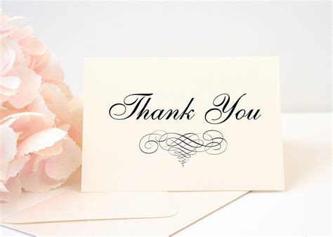 Elegant Scroll Thank You Cards Envelopes Set Of 10