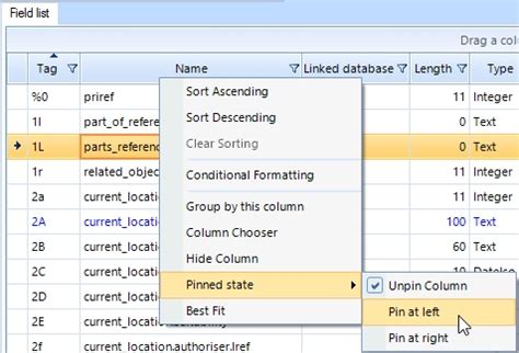 Interface Functionality Using The Object List Grid View