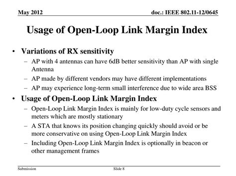 Ppt Open Loop Link Margin Index For Fast Link Adaptation Powerpoint