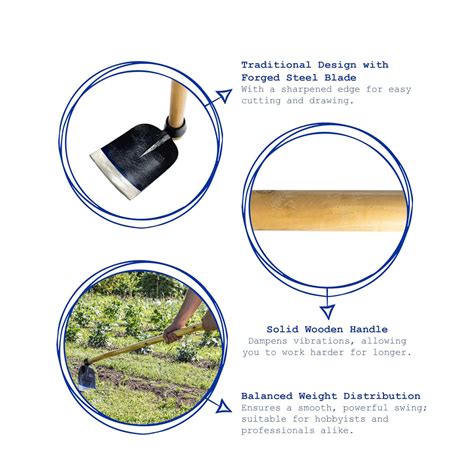 Harbour Housewares Full Size Azada Garden Digging Hoe Vision Tech Group