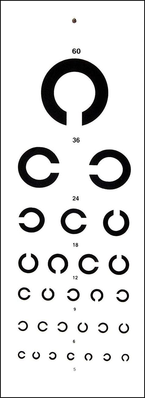 Logarithmic Landolt C Eye Chart Eye Chart Eye Test Chart 42 Off