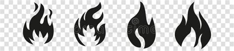 Fire Flame Icon Set Stock Illustration Stock Vector Illustration Of