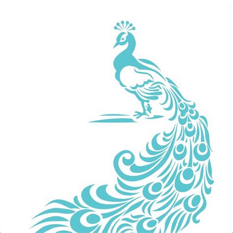 Peacock Wall Stencil Etsy