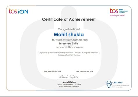 Mohit Shukla On Linkedin I Have Successfully Completed The Interview