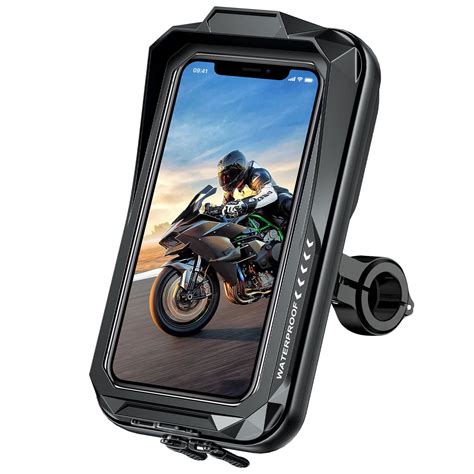 Bknoou Soporte Impermeable Para Teléfono De Motocicleta Rotación De 360° Soporte Para