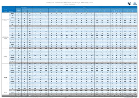 South Sudan Statistics Population By Country Of Origin Sex And Age