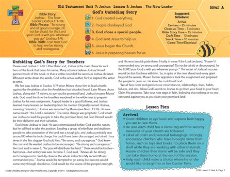 Joshua The New Leader Hour A Lesson Plan On Sunday School Zone