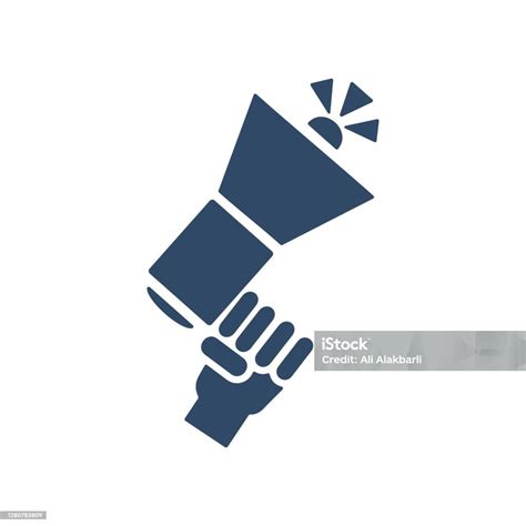 Düz Tarzda Megafon Simgesi Hoparlör Sembolü Duyuru Terfi Işareti Stok Vektör Sanatı And Adamlar