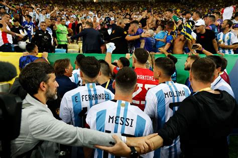 Argentina Win In Brazil Marred By Violence As Lionel Messi Claims There