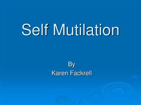 Ppt Self Mutilation Powerpoint Presentation Free Download Id5995259