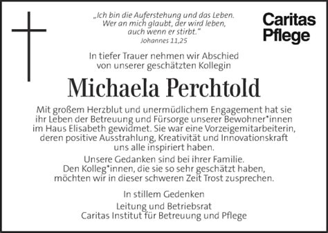 Traueranzeigen Von Michaela Perchtold Trauerkleinezeitungat