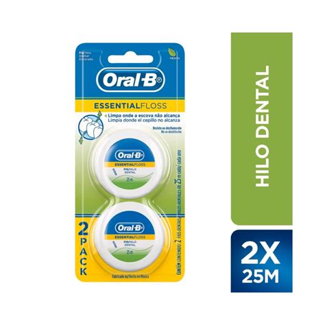 Hilo Dental Essential Floss 25 Mts C Cera X 2uds Oral B Insumos