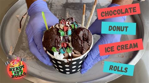 Chocolate Donut Ice Cream Rolls Youtube