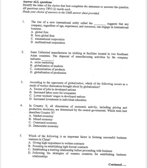 Solved Answer All Questions Identify The Letter Of The