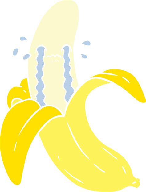 Flat Color Style Cartoon Crying Banana 12144490 Vector Art At Vecteezy