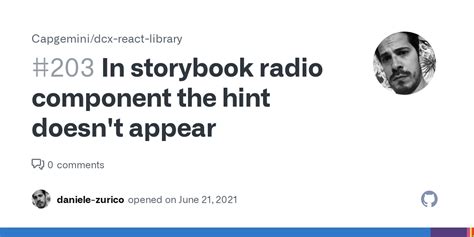 In Storybook Radio Component The Hint Doesnt Appear · Issue 203 · Capgeminidcx React Library