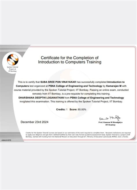 Suba Sree On Linkedin Iitbombay Spokentutorial Certification