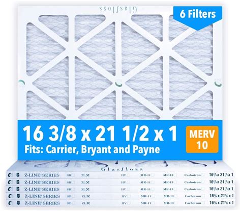 Glasfloss 16 38 X 21 12 X 1 Air Filters Case Of 6 Merv 10 Pleated