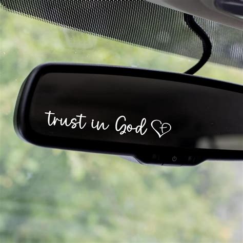 Trust In God Car Rearview Mirror Sticker Decals Rearview