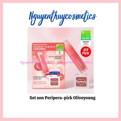 Peripera Set Son Tint Bóng Peripera Ink Mood Glowy Tint Pick
