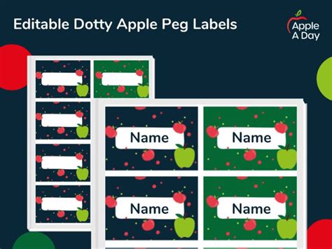 Editable Dotty Apple Peg Labels Teaching Resources