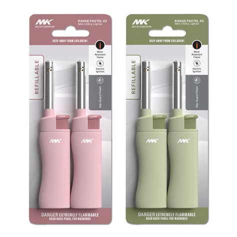 Mk Lighter Range Set Pastel Set Windproof Flame Mini Utility Lighter