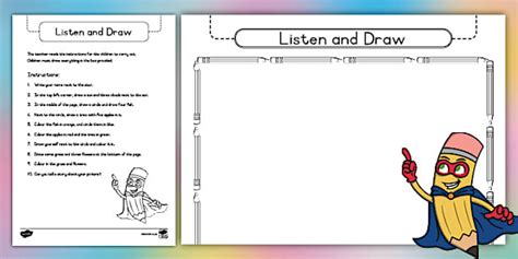 Grade R English Worksheet Listen And Draw Pond