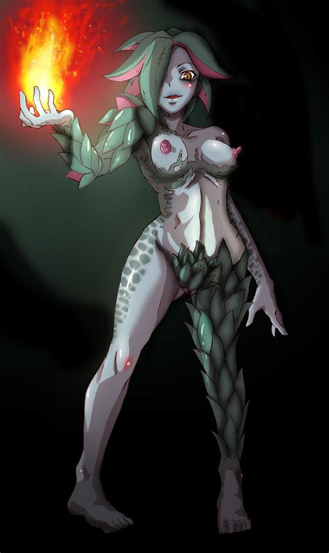 Rule 34 Alexia Ashford Artist Request Blue Skin Blush Breasts Capcom Erect Nipples Female